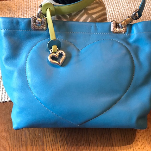 Brighton | Bags | Brighton Blue Leather Heart Bag | Poshmark